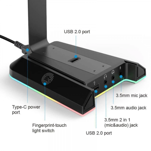 EKSA W1 RGB HEADPHONE STAND GAMING HEADSET STAND 7.1 – DWYERS HOMESTORE