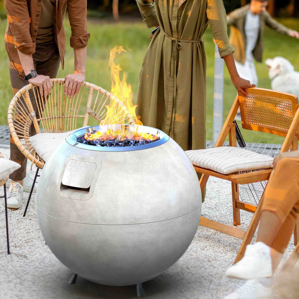 Faux Fire Pit Endless Summer Duvall 30" Outdoor LP Gas Fire Pit Table