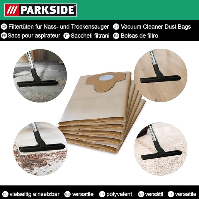 Parkside Lidl Wet and Dry 30L Bags Vacuum Cleaner Bags 30L PNTS 1400 ...