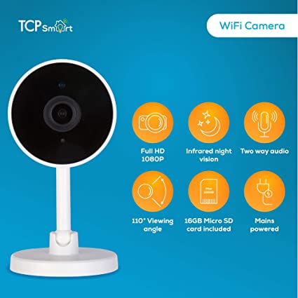 TCP Smart Motion Sensor 1080p WiFi Security Camera - White – DWYERS ...
